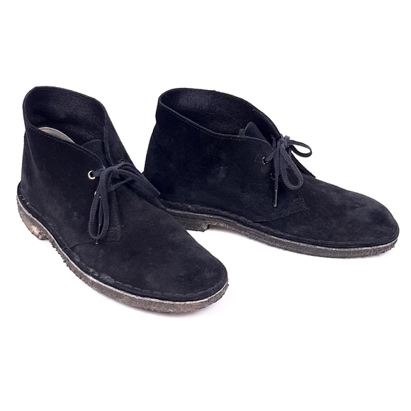 Clarks | Shoes | Clarks Originals Desert Boots Lace Up Black Suede ...